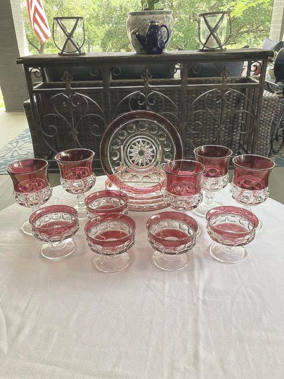 King's Crown Ruby by Tiffin-franciscan - 15 Pieces of Vintage Glassware ...