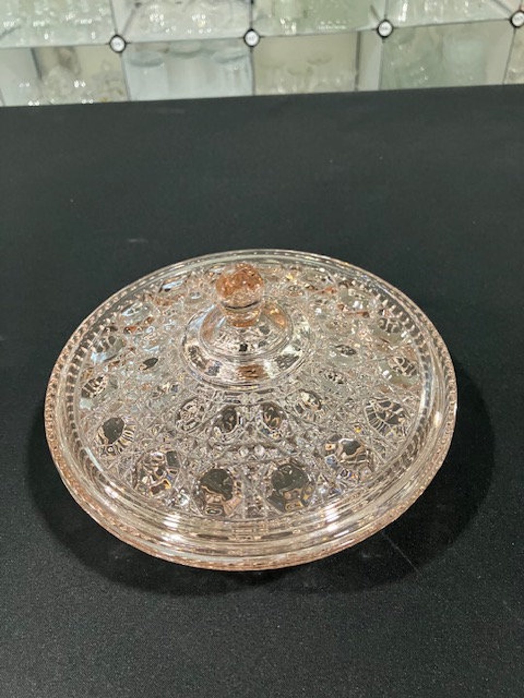 Windsor Pink by Indiana Glass Co - One Vintage Pressed Glass Candy Disk ...
