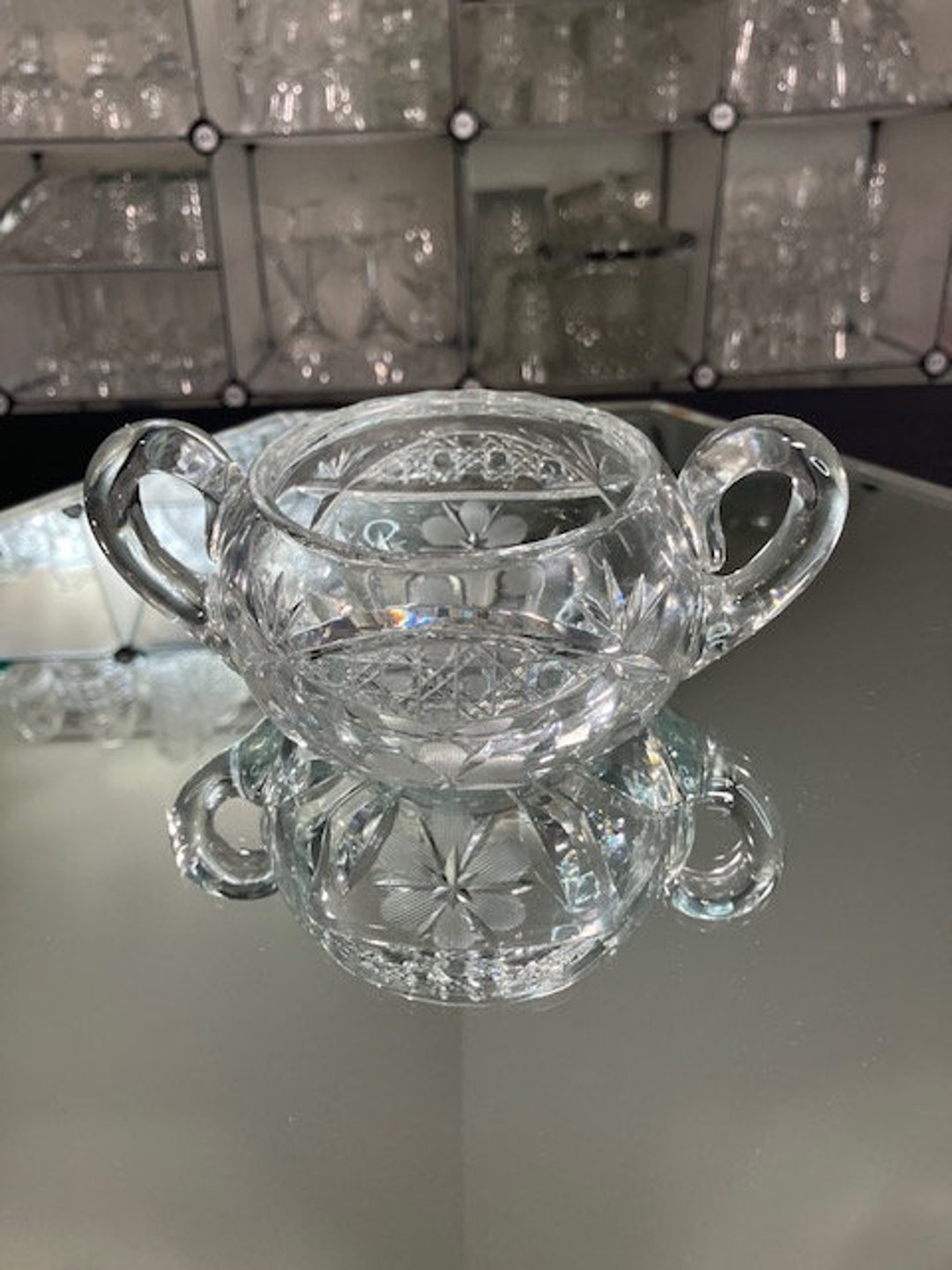 Dahlia by Roden Brothers - American Brilliant Cut Open Sugar Bowl - Etsy