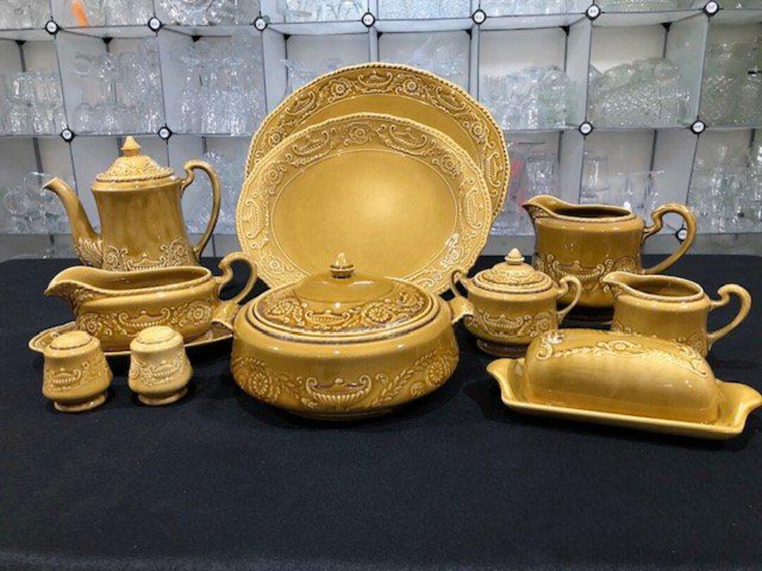 Regency Yellow Gold by Canonsburg Pottery Co. - 16pcs of Vintage ...
