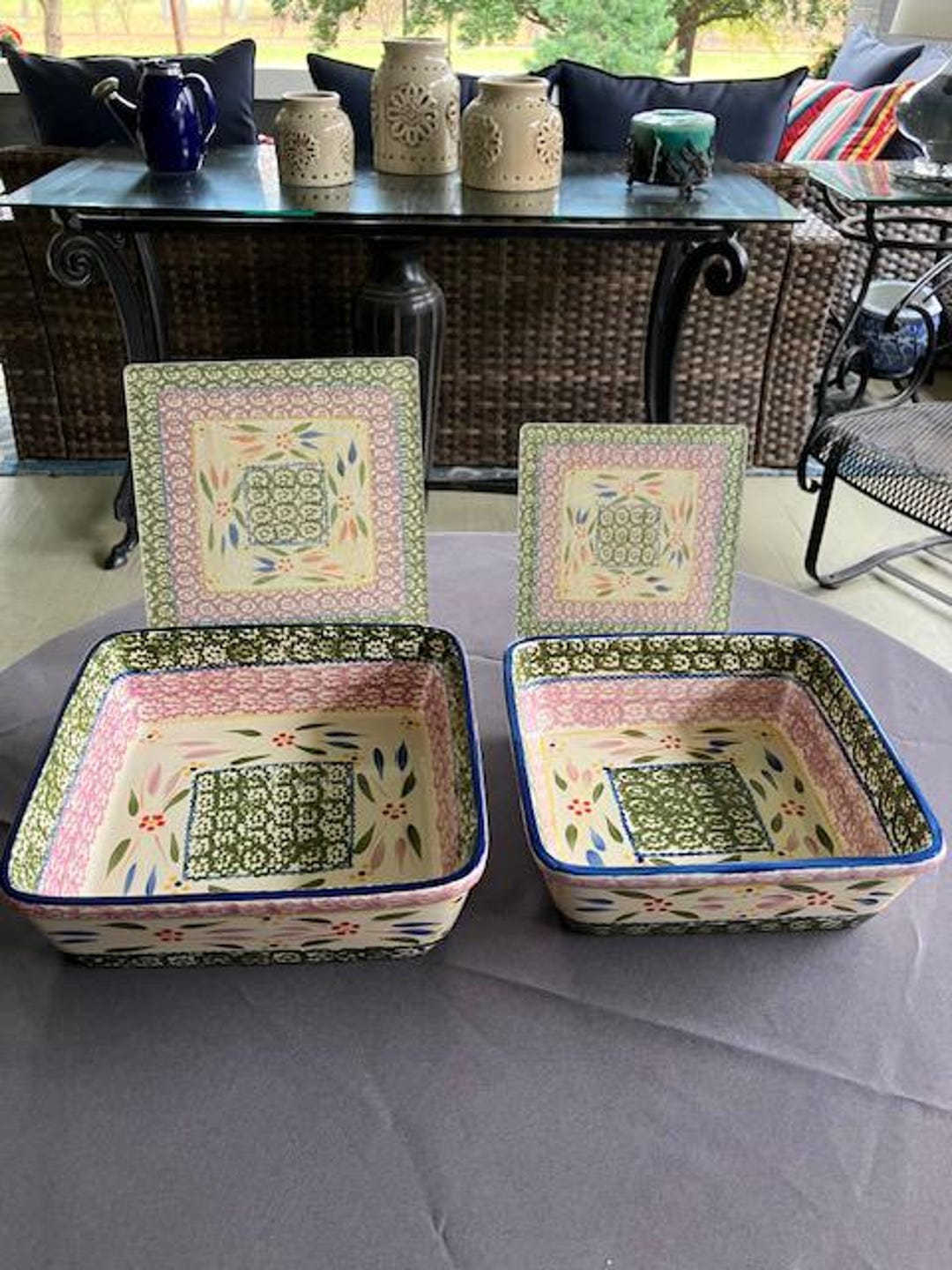 Old World Confetti by Temp-tations - Four Pieces of Vintage Serveware ...