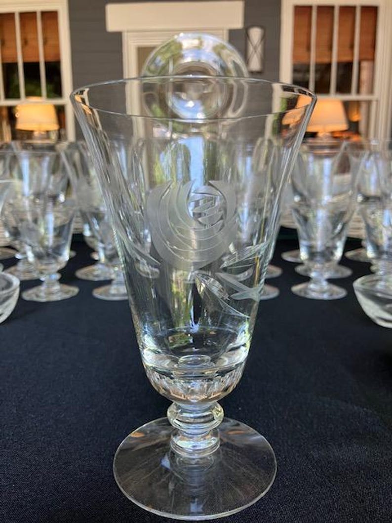 Rose by Fostoria - RARE ESTATE SET - 42 Pieces of Vintage Cut Glassware ...