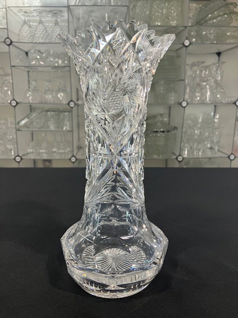 Corena by the Libbey Glass Company Signed American Brilliant Cut Flower ...