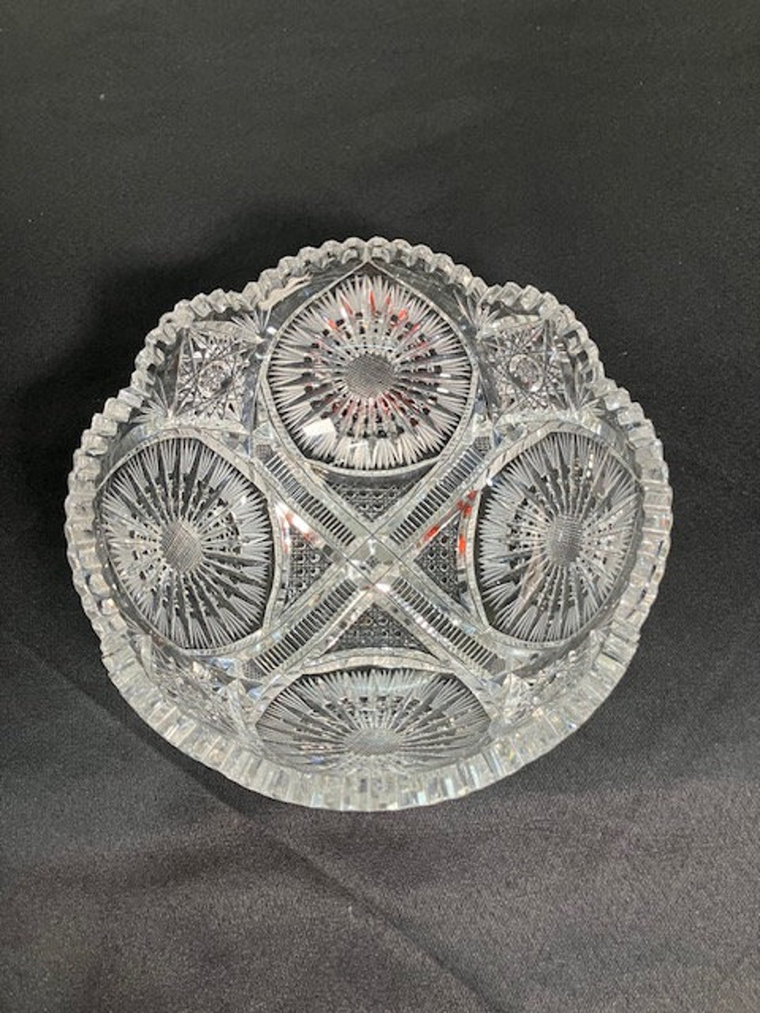 Sunburst Design by Lewis & Neblett 1914 American Brilliant Cut Bowl - Etsy
