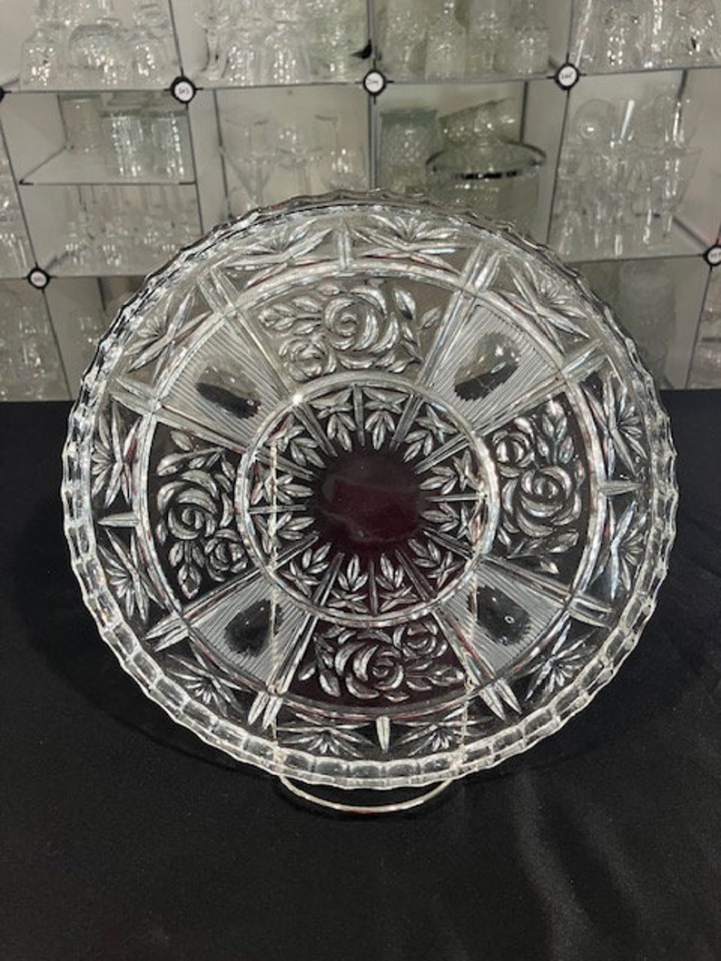 European Brilliant Cut Glass - Vintage Cut Crystal Platter - Etsy
