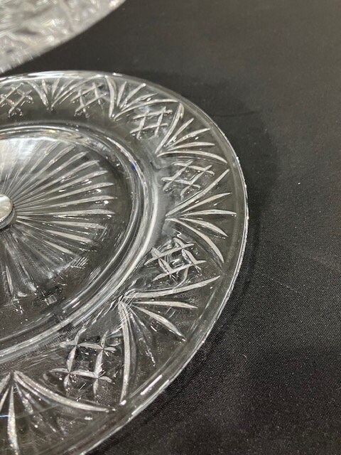 Dublin by Godinger Crystal - Vintage Crystal Two Tier Serving Tray - Etsy