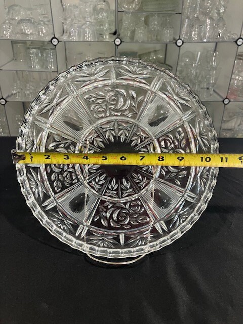 European Brilliant Cut Glass - Vintage Cut Crystal Platter - Etsy