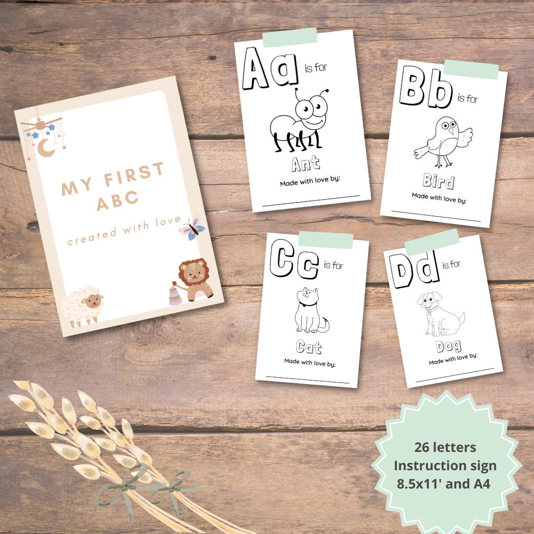 My First ABC, Coloring Book - Etsy