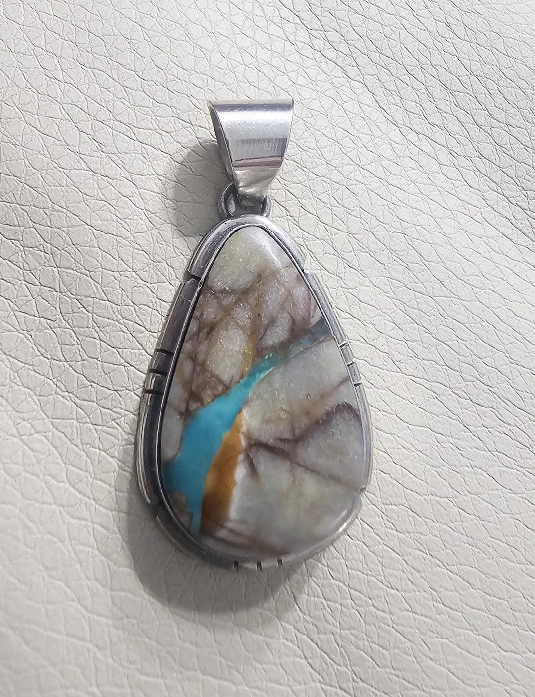 Boulder Ribbon Turquoise Pendant - Etsy