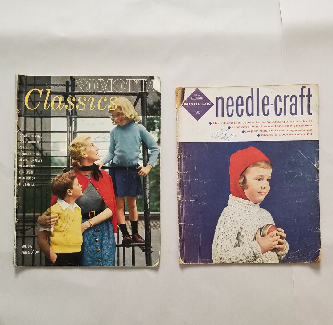 Lot of (2) Vintage Needlecraft Magazines (knit, Embroidery, Sewing) - Etsy