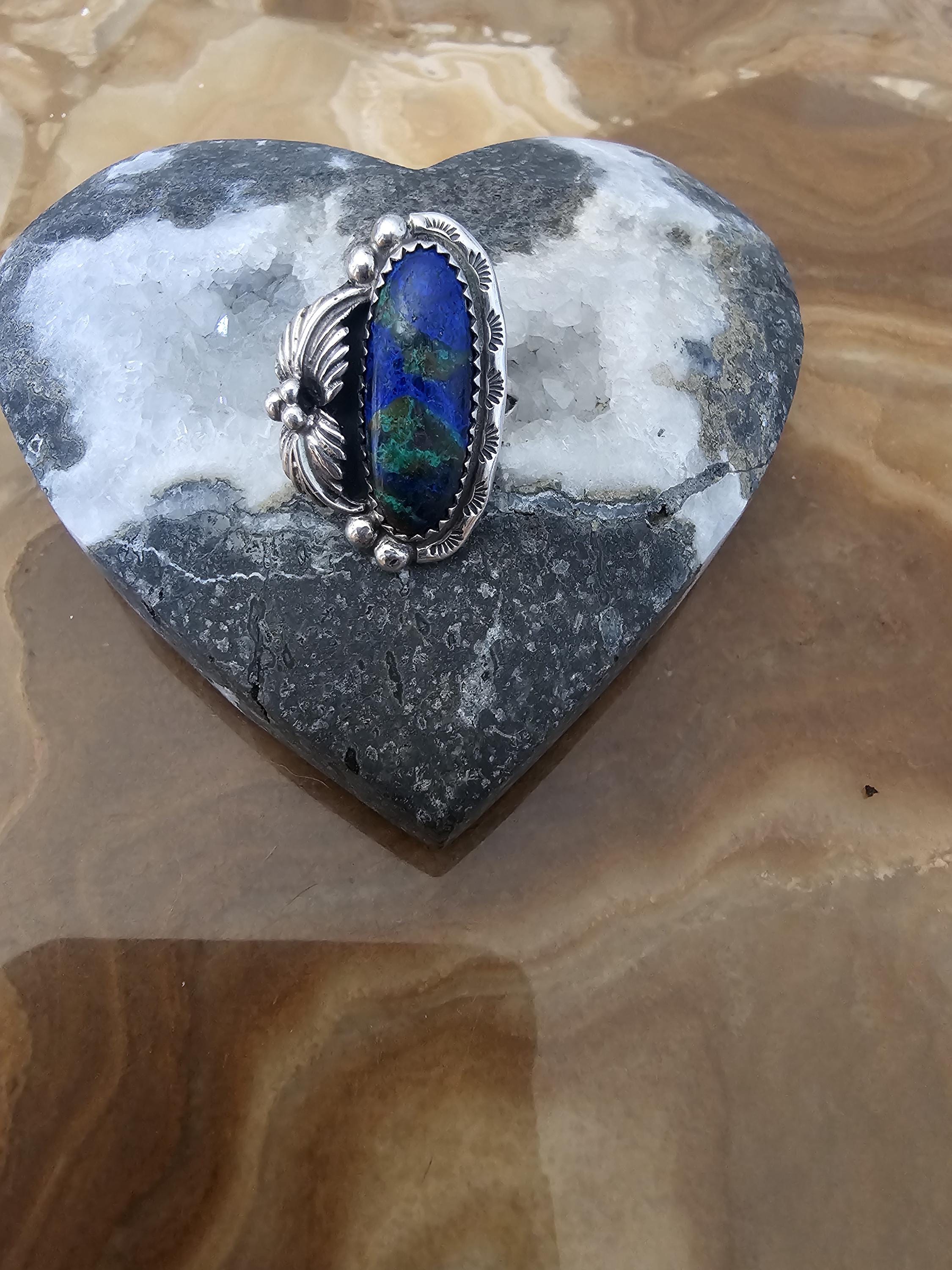 Vintage Sterling and Azurite Ring - Etsy