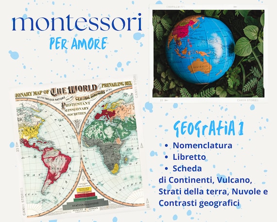 Nomenclatura Montessori libretto e scheda di: Vulcano Strati - Etsy Italia