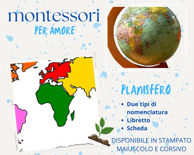 Nomenclatura Montessori Dei CONTINENTI - Etsy