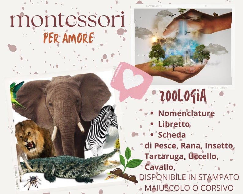 Nomenclatura Montessori, cuadernillo ANIMALES y hoja de piezas. - Etsy ...