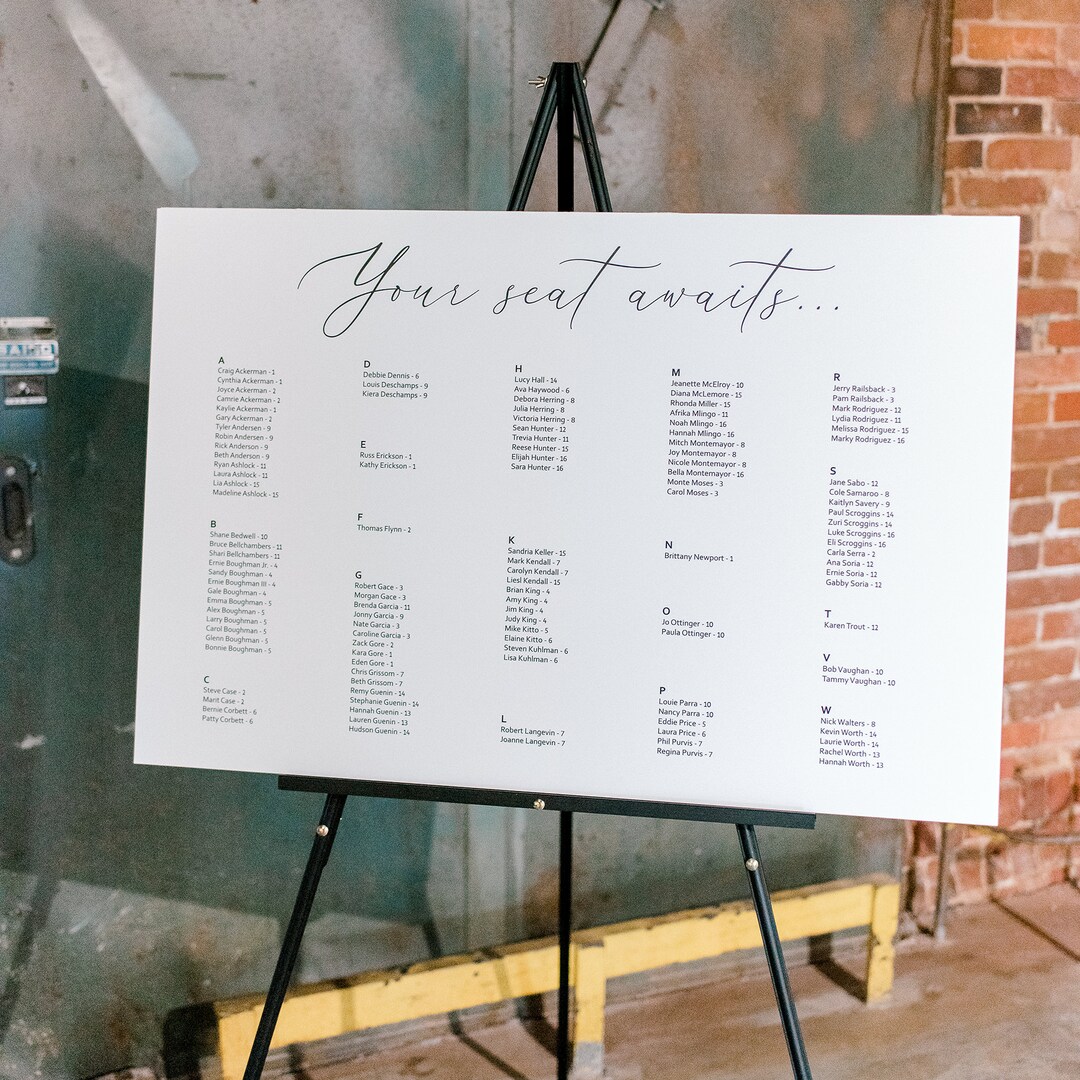 Custom Digital Download - Simple Wedding Table Assignments Sign - Etsy