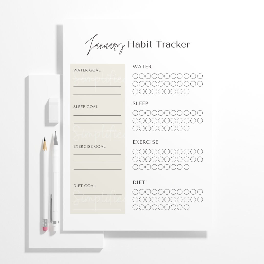12 Month Habit Tracker Digital Download - Etsy