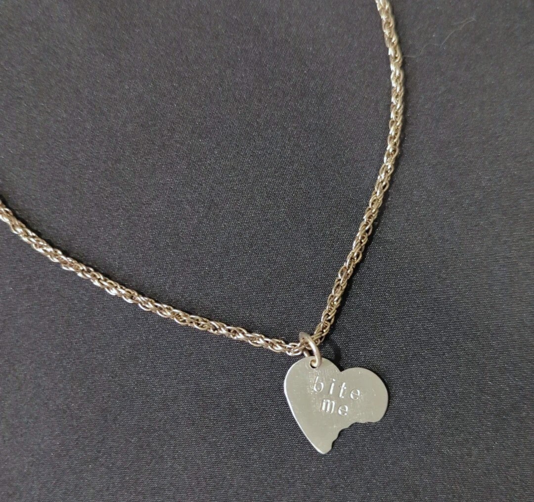 Lightweight Aluminum Heart Pendant - Bite Me - Sassy Jewelry ...