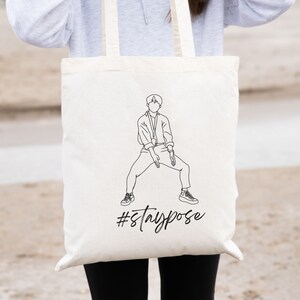 Stray Kids Tote Bag Stay Pose Lee Know Stray Kids Original Line Art ...