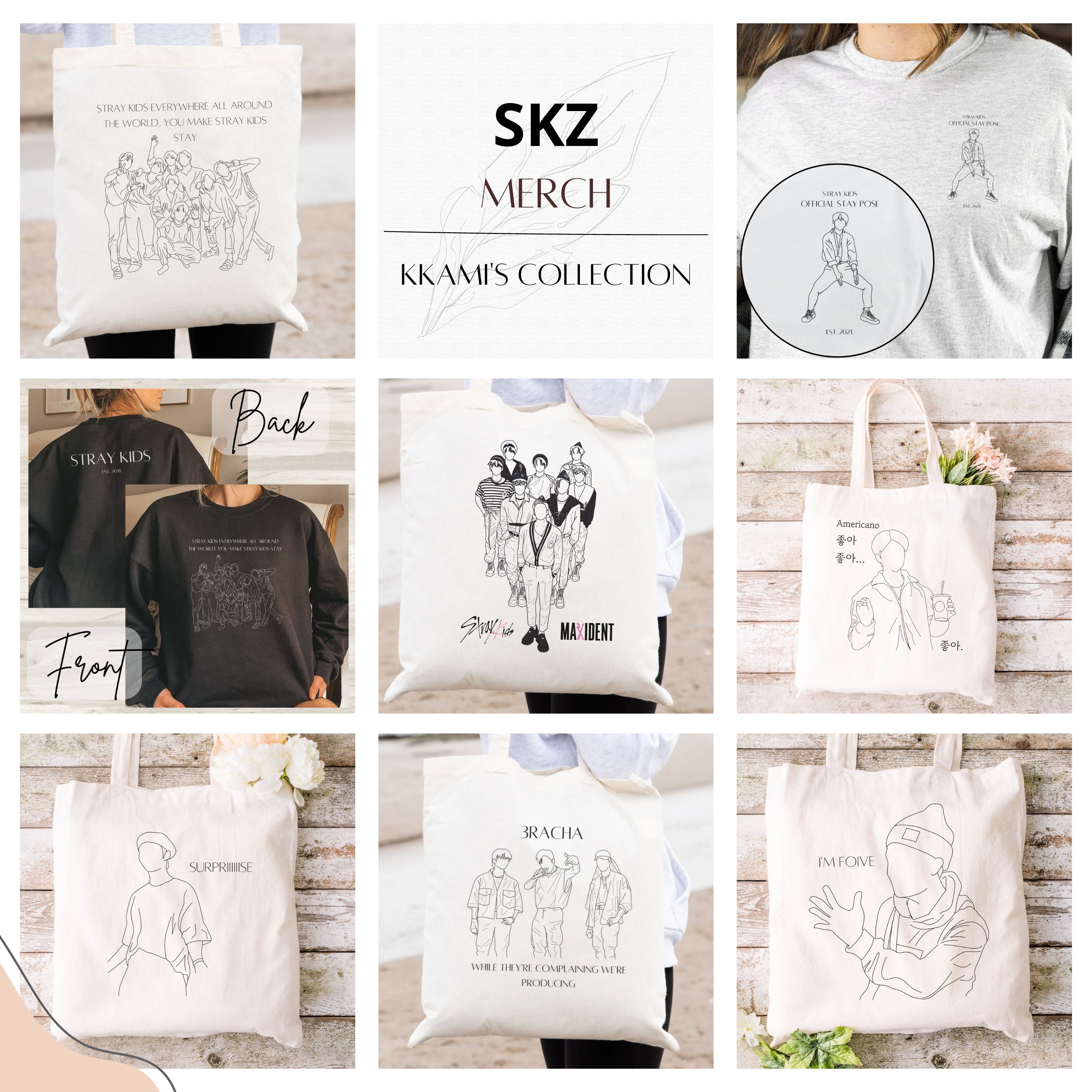 Stray Kids Tote Bag Original Line Art Stray Kids Kpop - Etsy