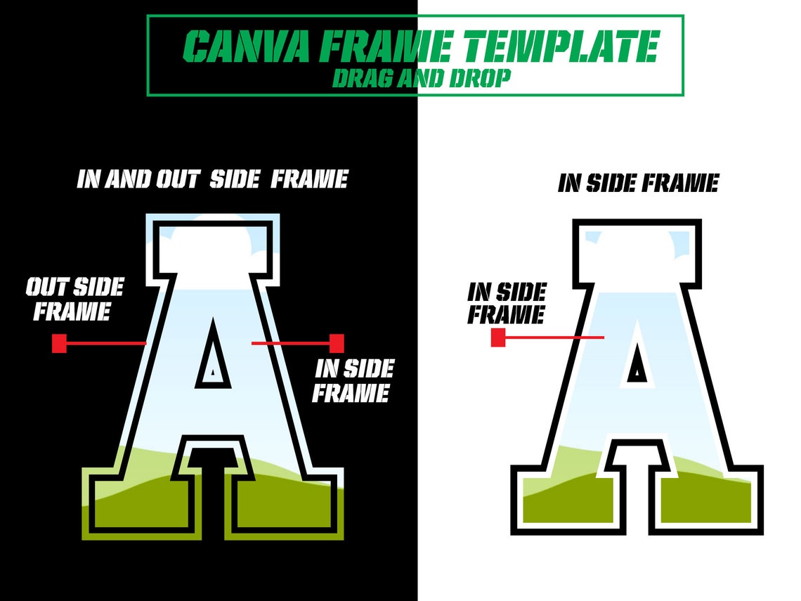 Alphabet and Number Canva Frame Template | Editable A-Z and 0 to 9 ...