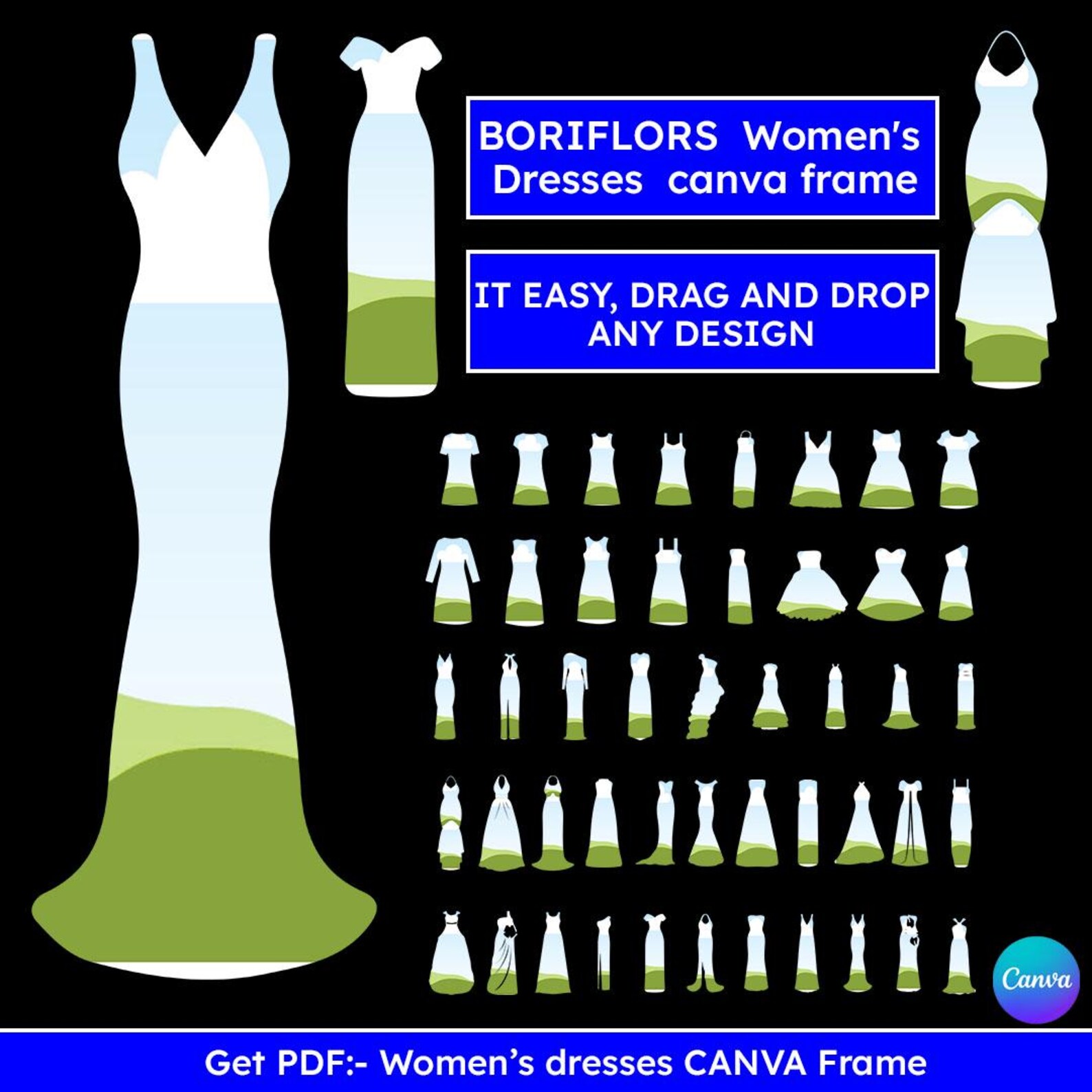 BORIFLORS Women's Fashion Canva Frame Template, Fashion Destination ...