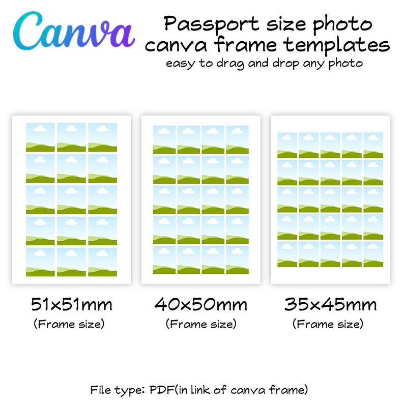 Passport Photo Canva Template A4 | Editable ID, Visa and Etc Photos ...