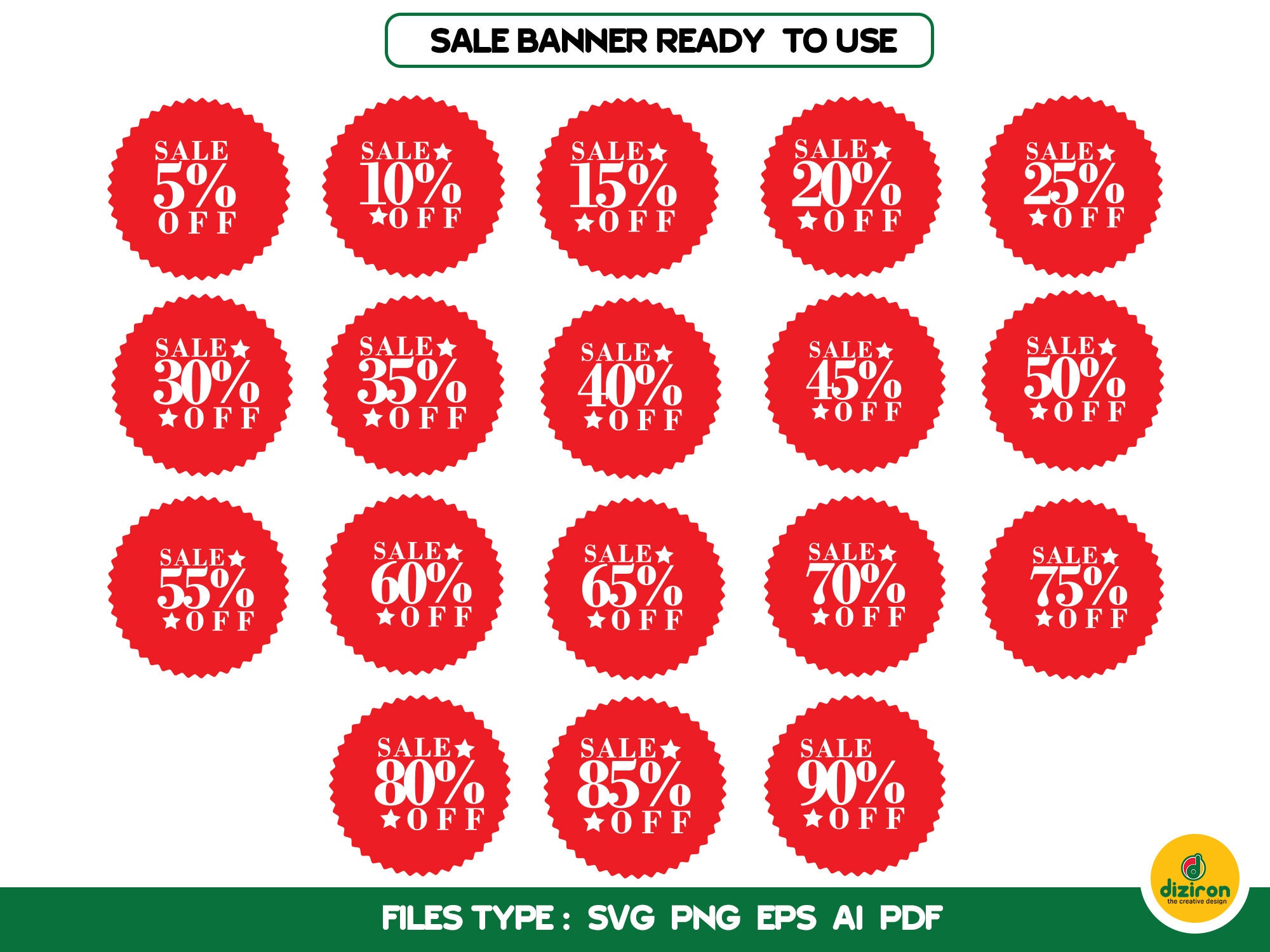 Sale Sticker Svg, Big Sale Clipart Vector Design Illustration Set of ...