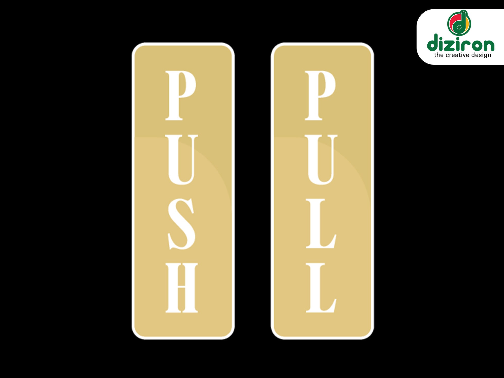 Luxury Push & Pull Set of Door Signs in Vertical Shape, Sets of 5 Push ...