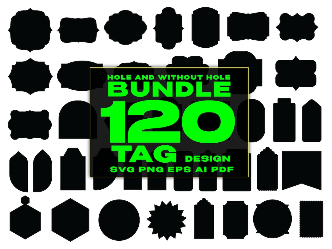Bundle TAG Svg, Blank Tag SVG, Unique Set of Labels Png, Frames Cricut ...