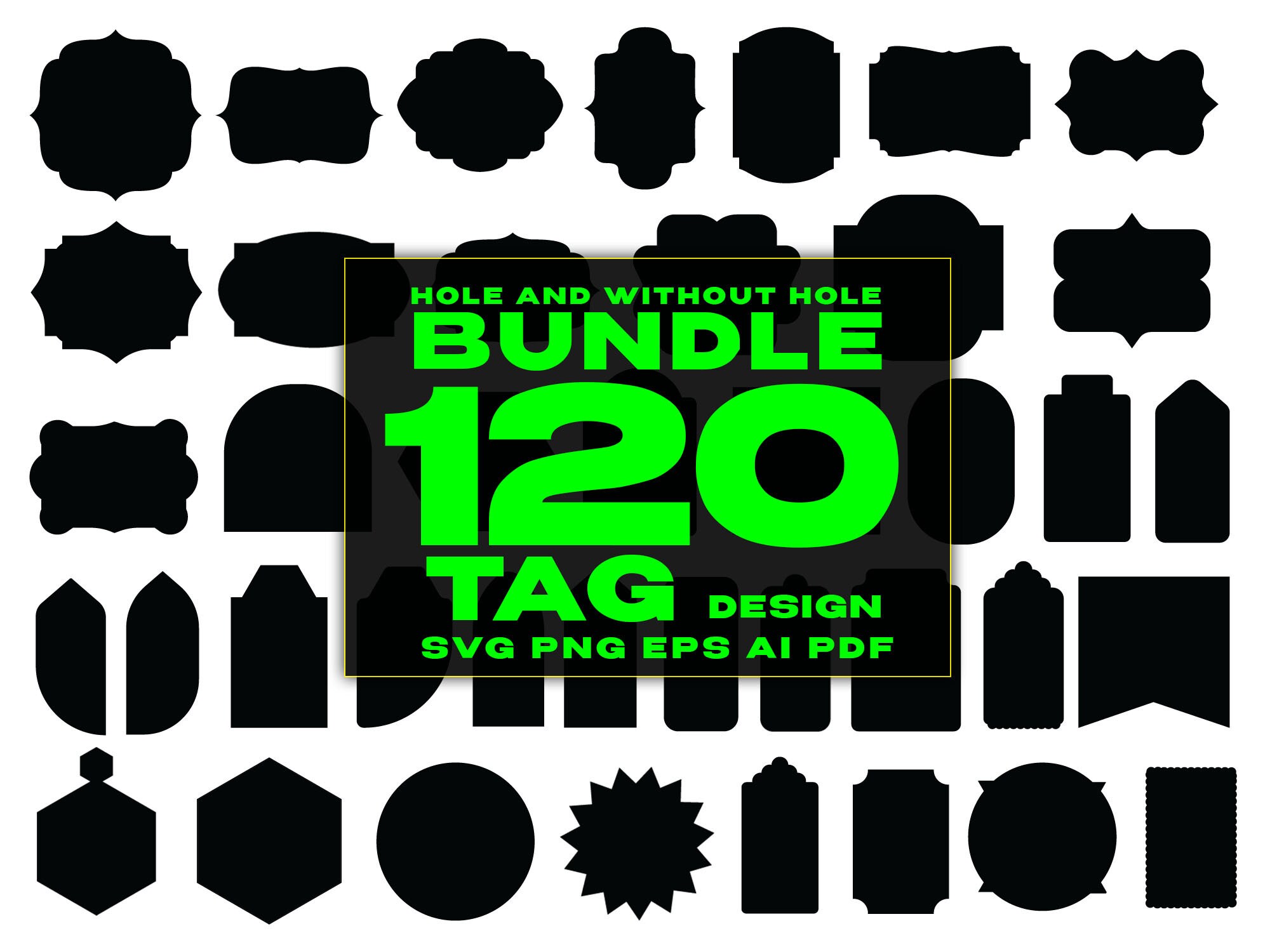 Bundle TAG Svg, Blank Tag SVG, Unique Set of Labels Png, Frames Cricut ...