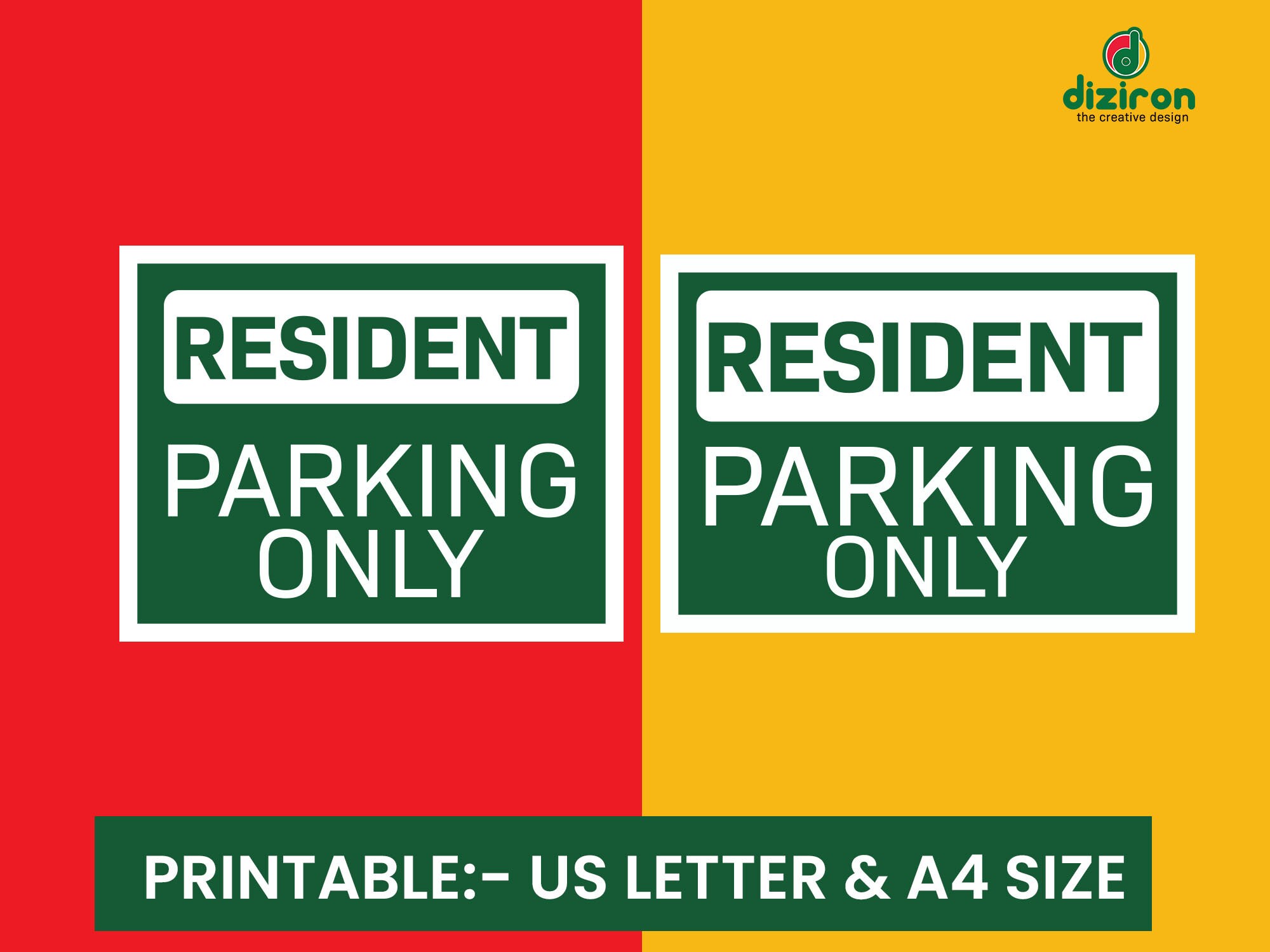 Resident Parking Only Sign Easy to Print at Home Printer - Etsy