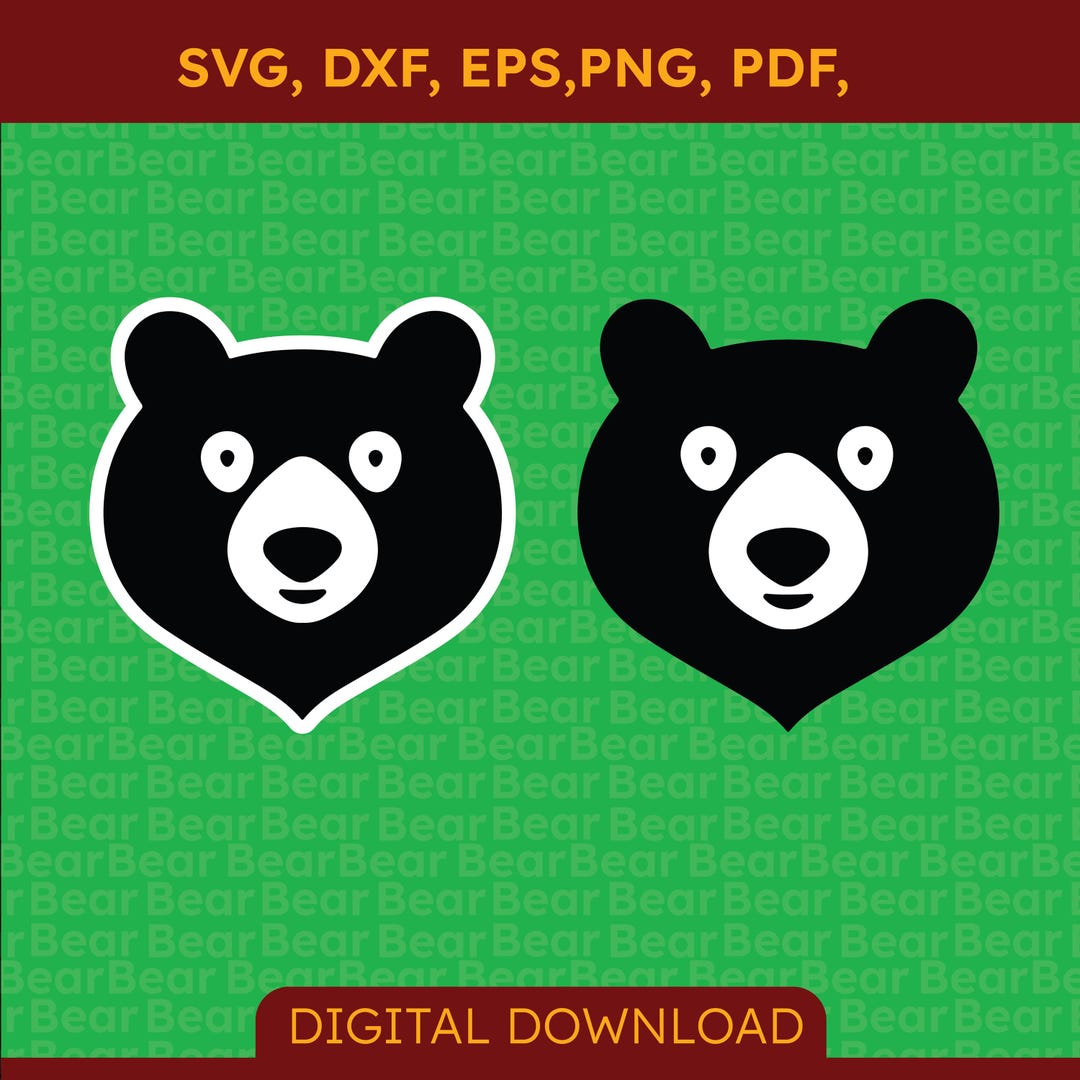 Beautiful BEAR Head SVG, Bear Head Svg Cut Files , Bear Clipart ...