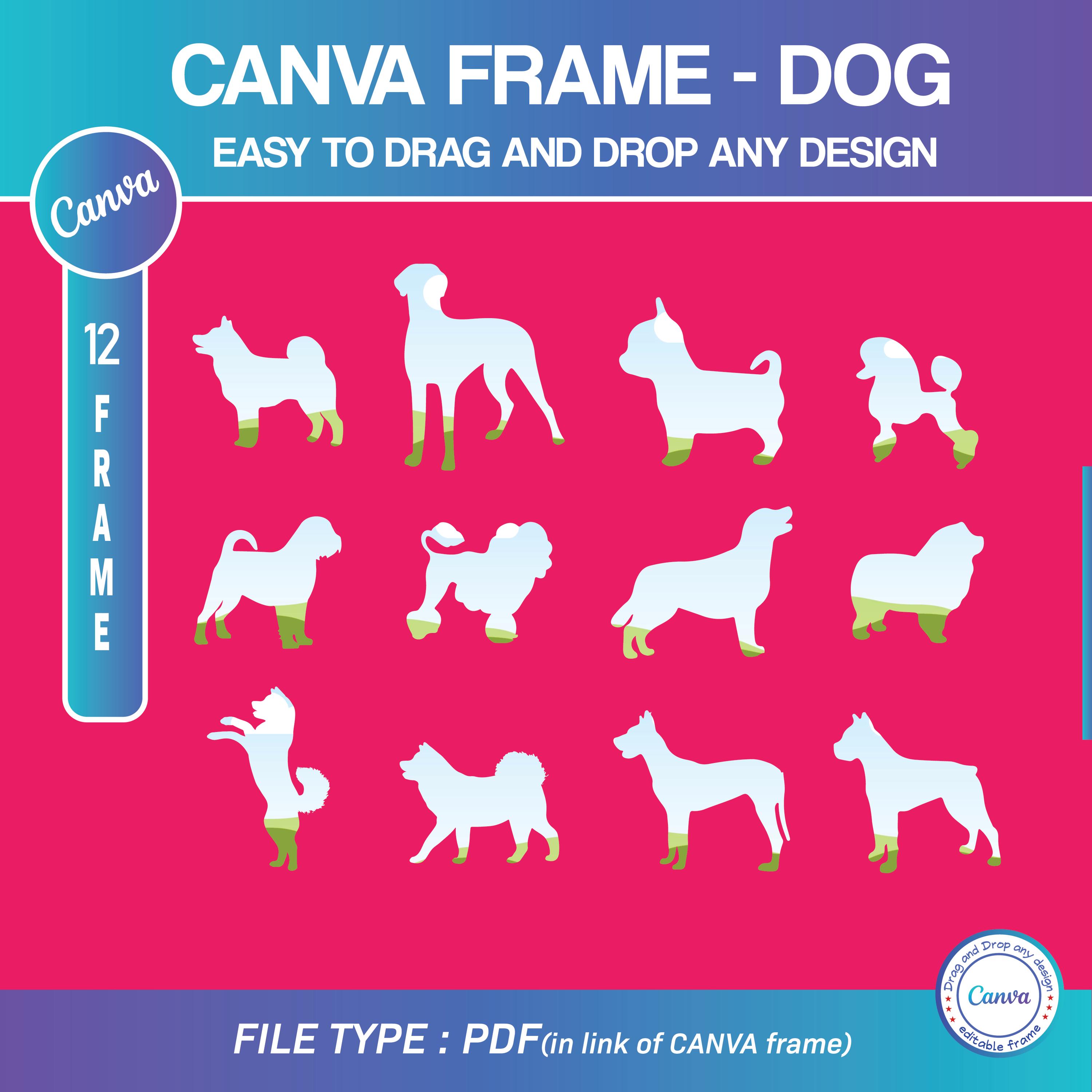 Fill Your Own Dog Frames, Canva Frames Bundle, Animal Canva Frames ...