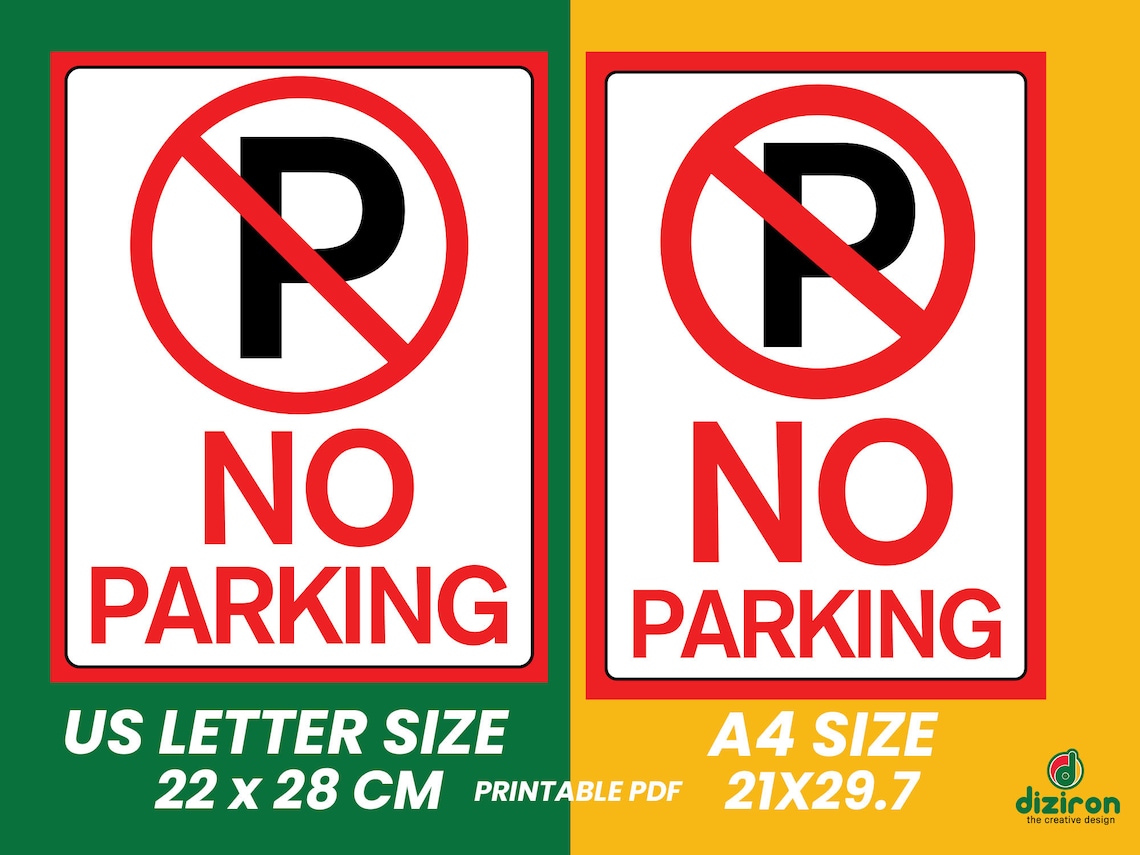 No Parking Sign Board Printable Us Letter or A4 Paper Size - Etsy