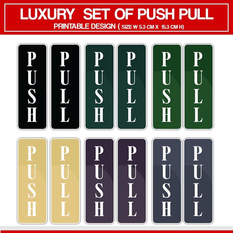 Push Pull Stickers - Etsy