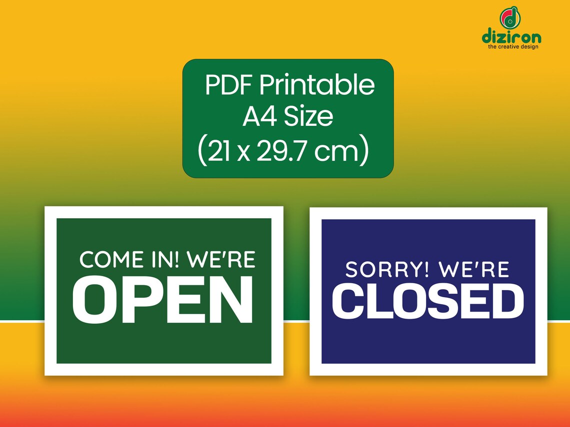 Printable Come in We're Open and Sorry We're Closed, Sign Boards US ...