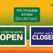 Printable Come in We're Open and Sorry We're Closed, Sign Boards US ...