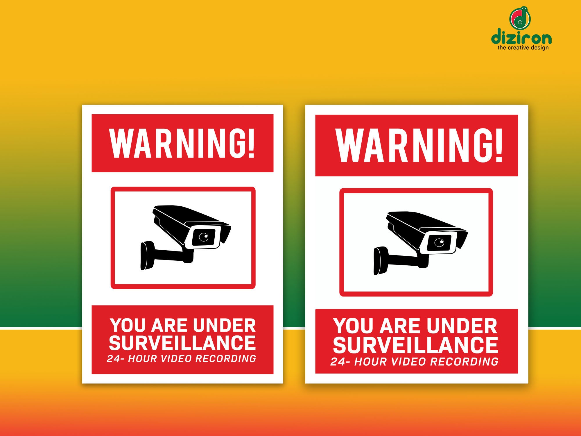 Printable Warning You Are Under Surveillance, US Letter and A4 Size ...