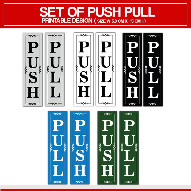 Push Pull a Set of Door Signs in a Vertical Shape, Pull-push 4 Designs ...