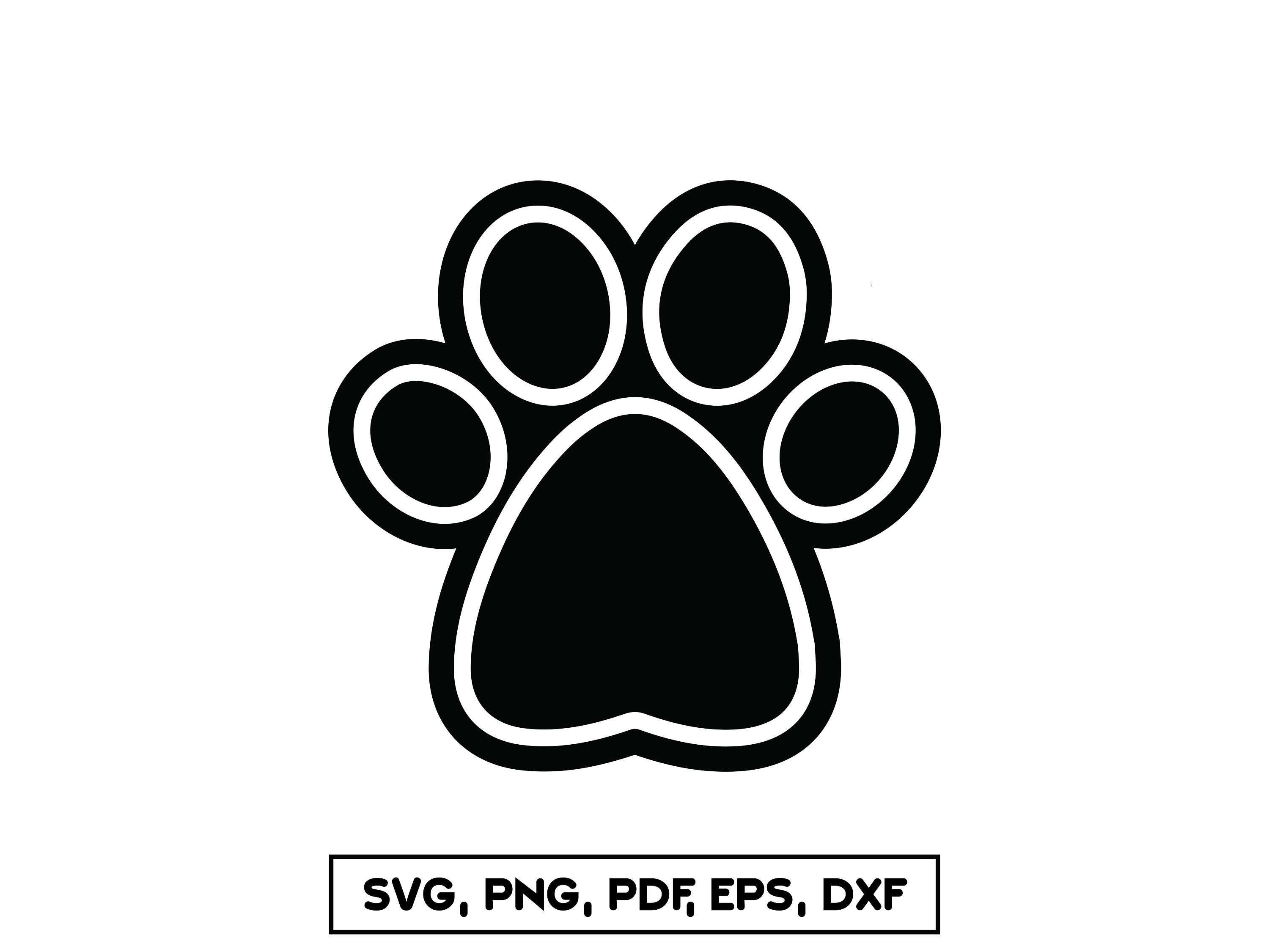 Dog Paw SVG, Cricut Puppy Paw Print SVG Cut Files, Set of Dog Foot ...
