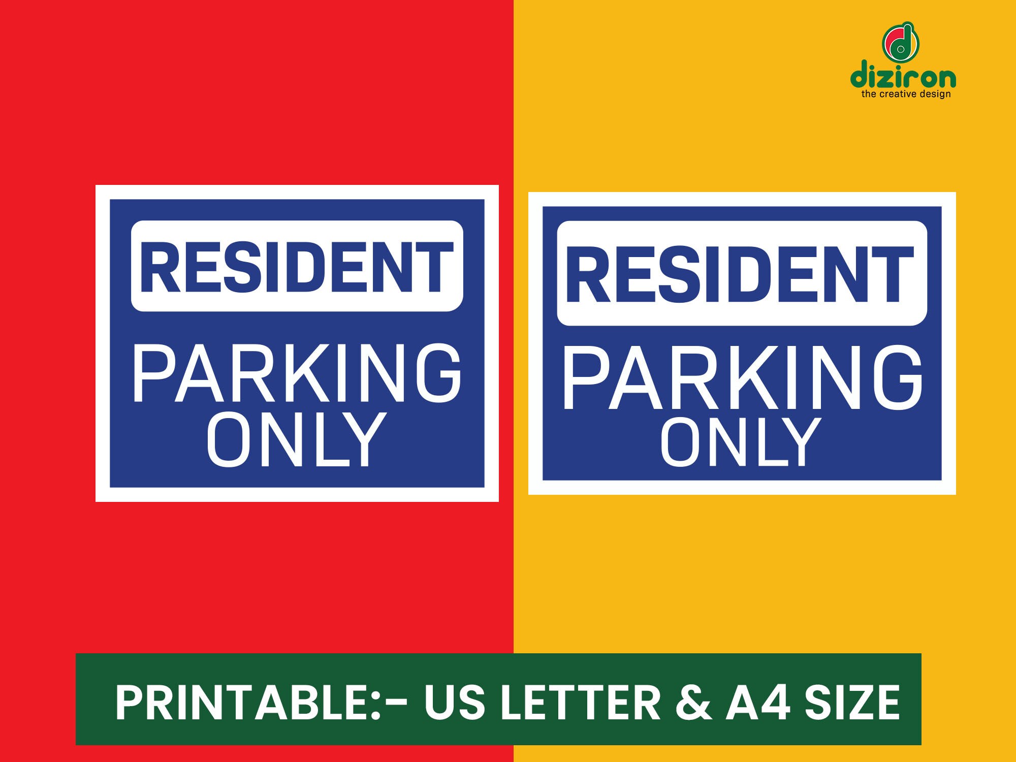 Resident Parking Only Sign Easy to Print at Home Printer - Etsy