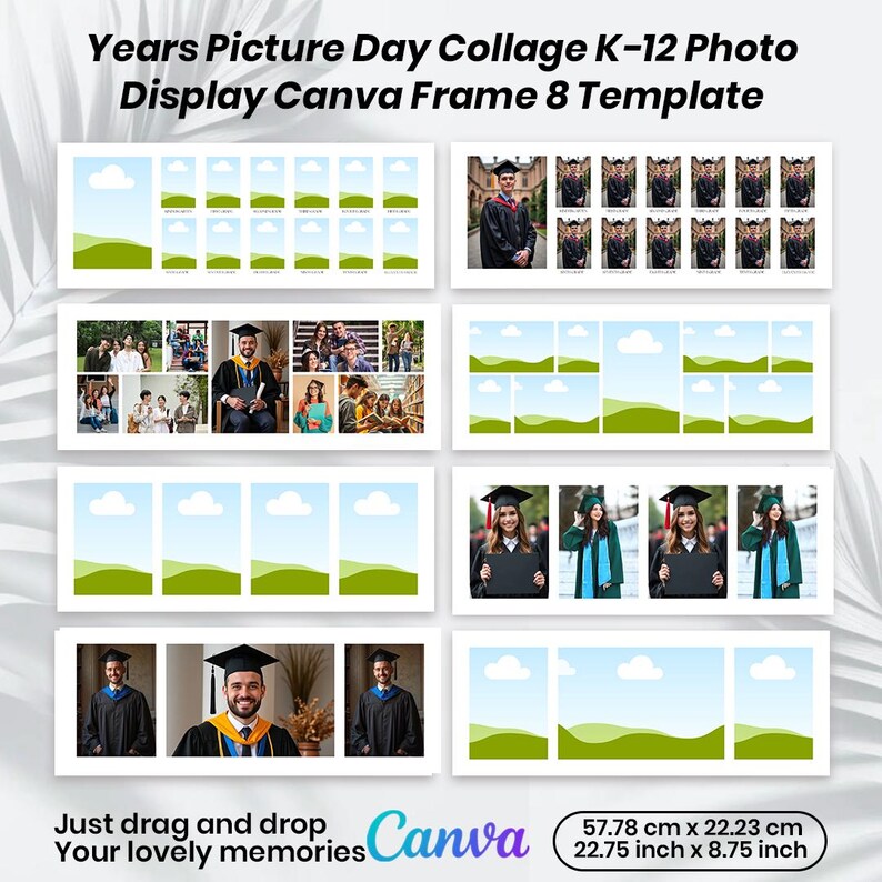School Years Photo Collage Template | K-12 Keepsake (digital Download ...