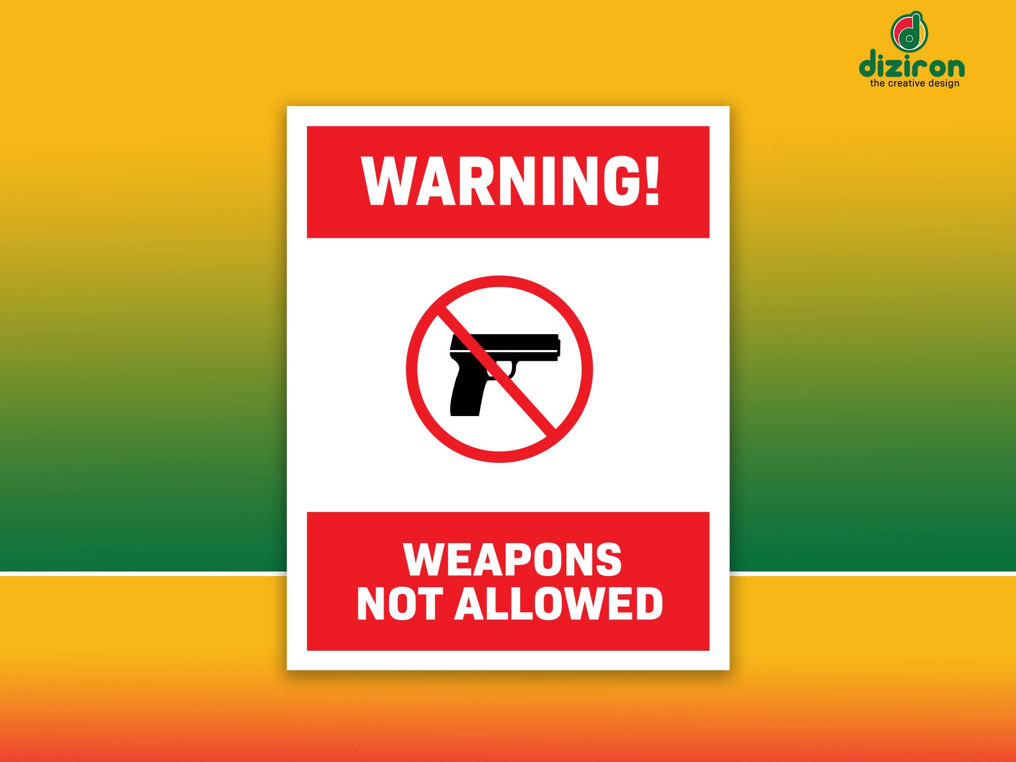 Printable Warning Weapons Not Allowed, Signboard With US Letter and A4 ...