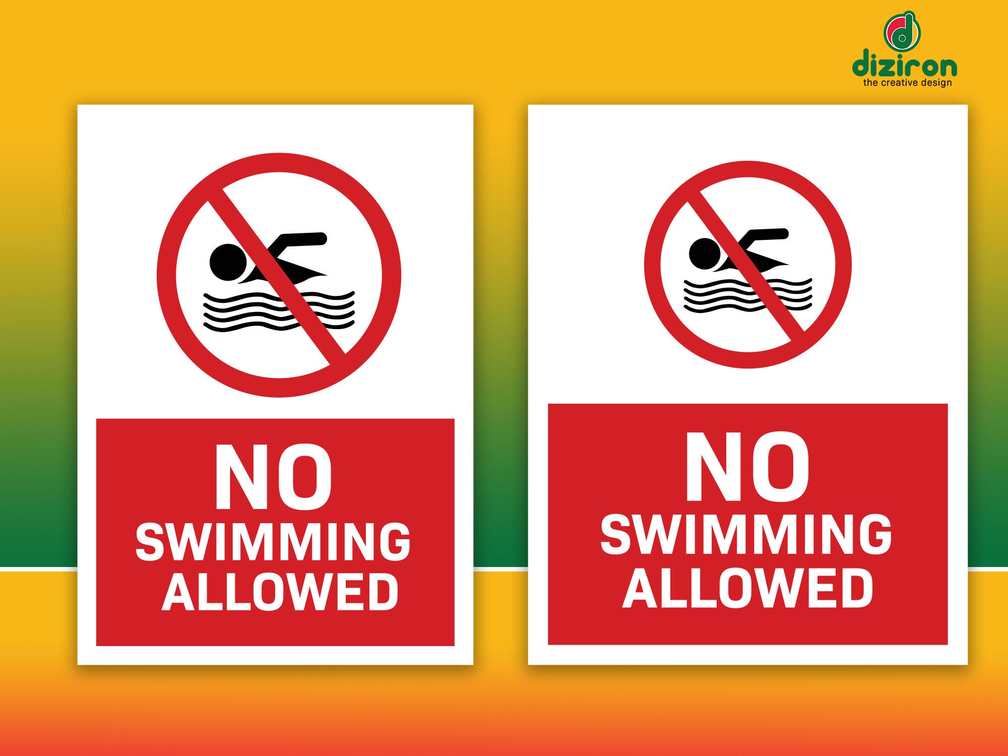 Printable No Swimming Allowed, Sign Board US Letter and A4 Size ...