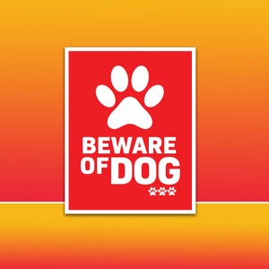 Printable Beware of Dog and Dogs Sign Board US Letter or A4 Size PDF ...