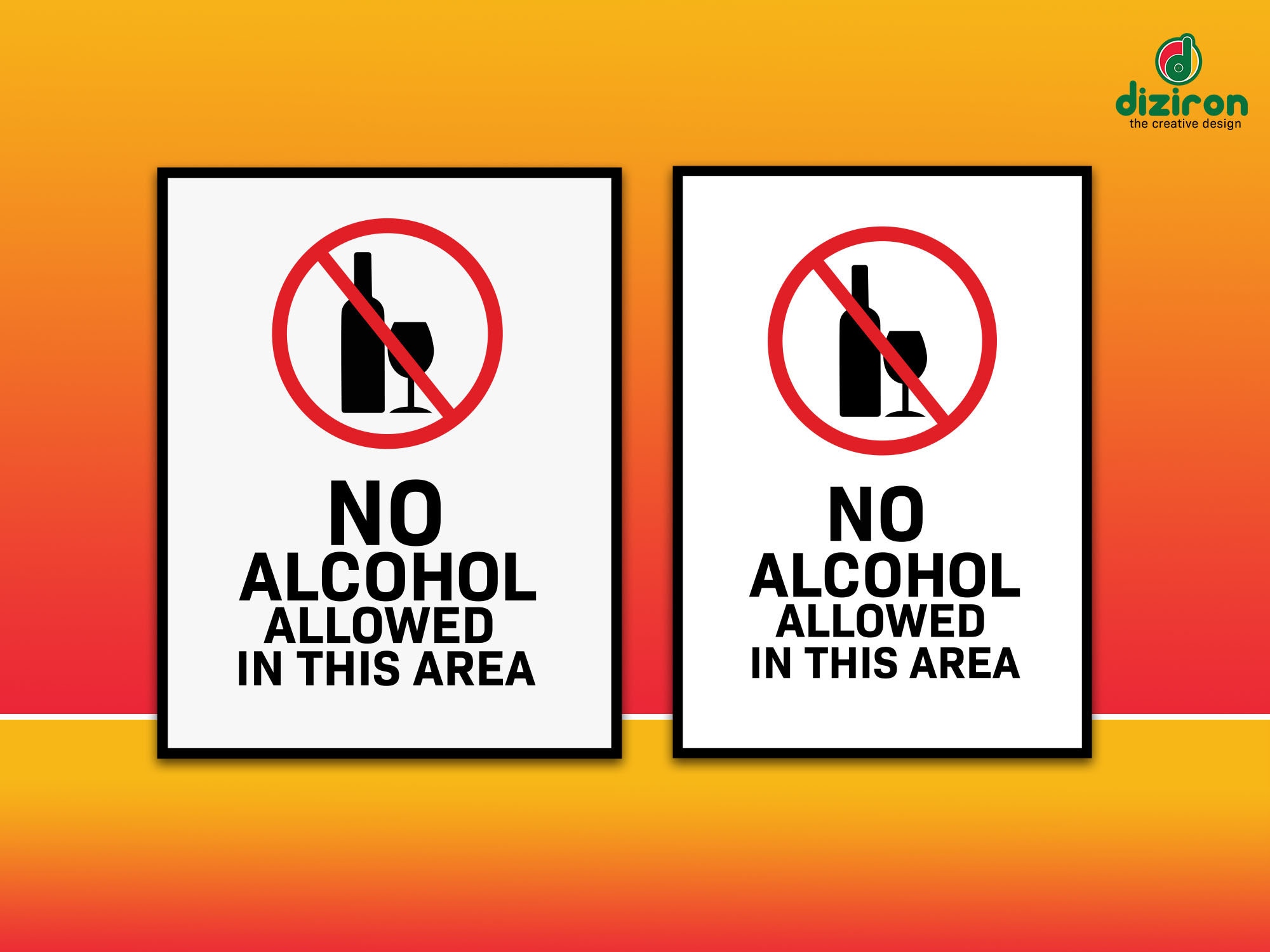Printable No Alcohol Allowed in This Area Sign US Letter and A4 Size - Etsy