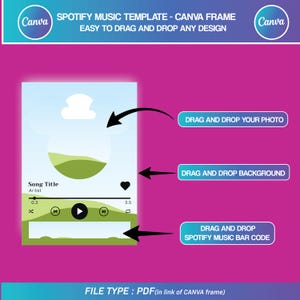 Spotify Music Player Template Canva Editable, Music Photo Frame Spotify ...