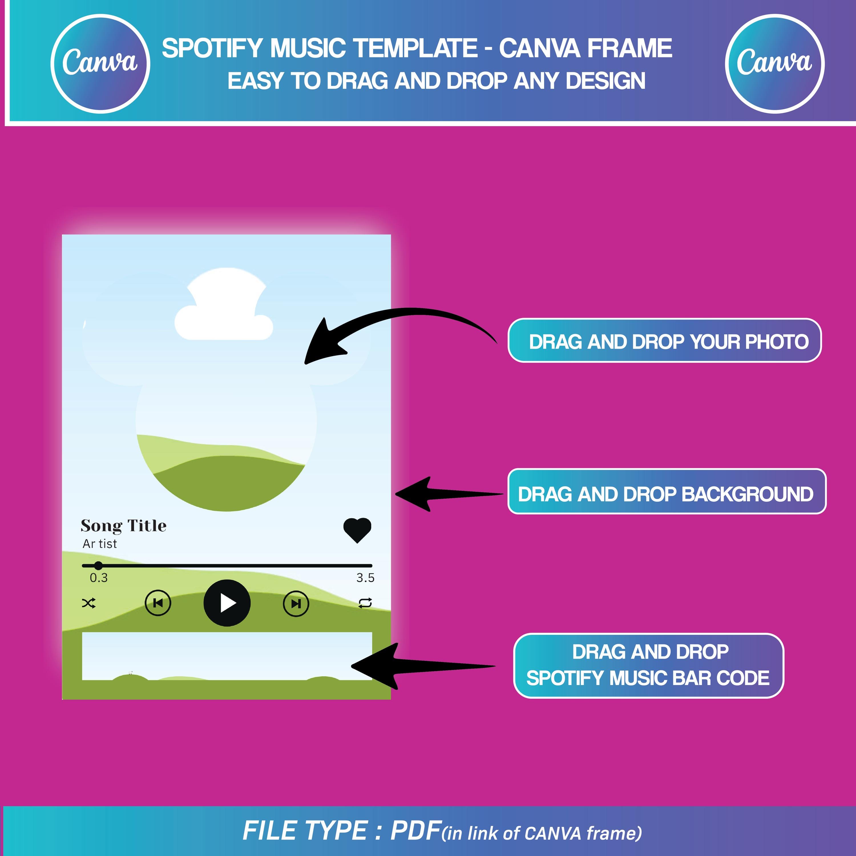 Spotify Music Player Template Canva Editable, Music Photo Frame Spotify ...