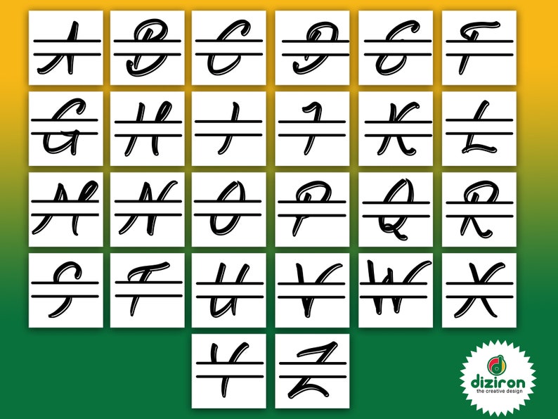 Split Letter Monogram, Alphabet Split Monogram Vector Cut Files, Font A ...