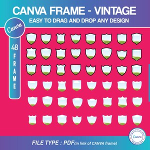 Vintage Canva Frame, Bundle Canva Editable Frame Template , Shape Canva ...